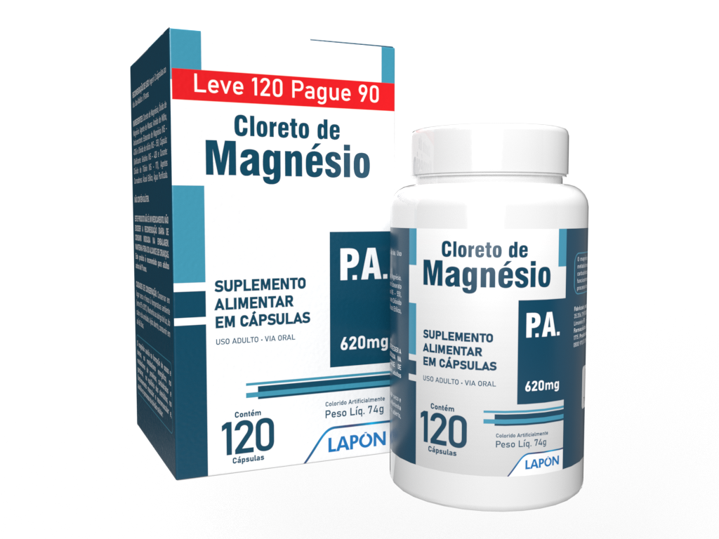 Cloreto de Magnésio P.A. 120 cápsulas - Lapon